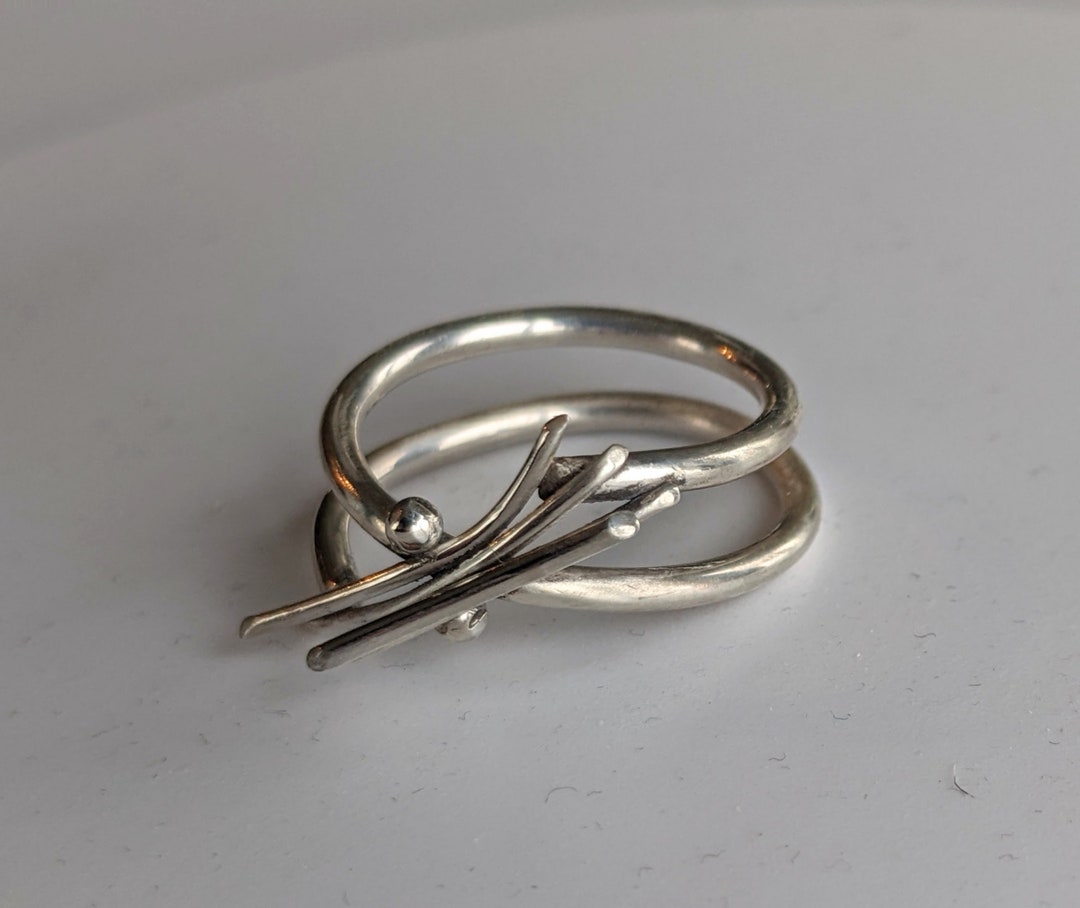 Abstract Silver Ring, Handmade, Unusual, Fun to Wear - Etsy