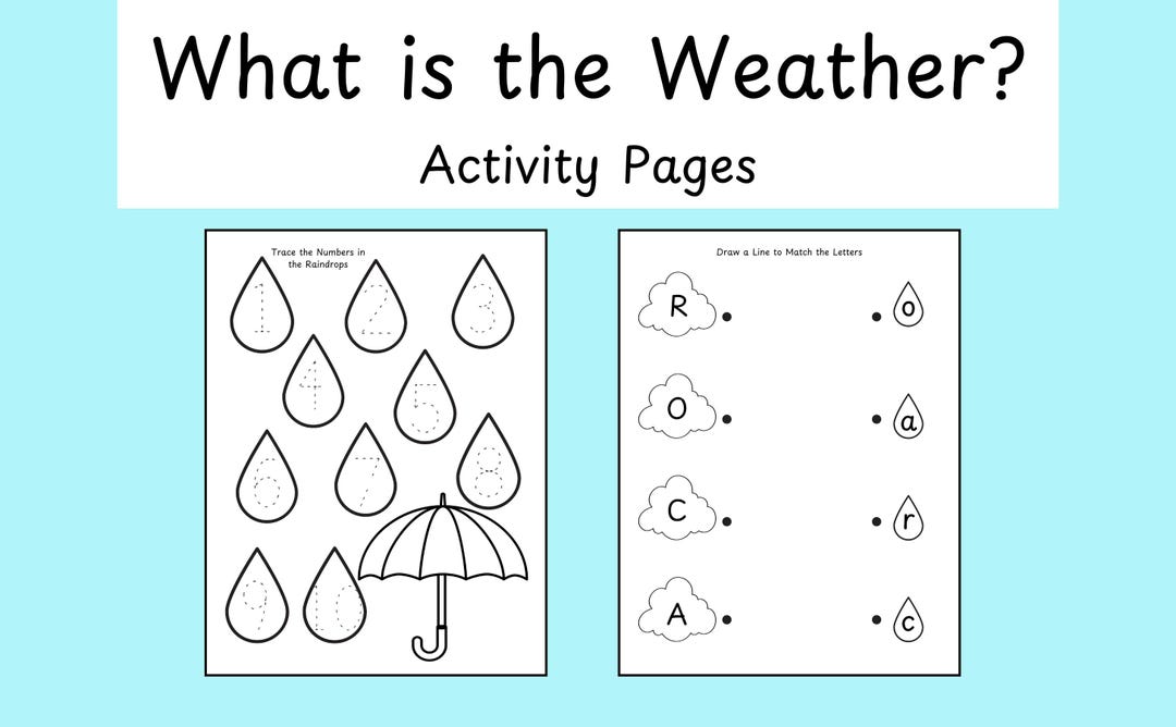 Weather Activity Pages for Kids – Printable Preschool Worksheets ...