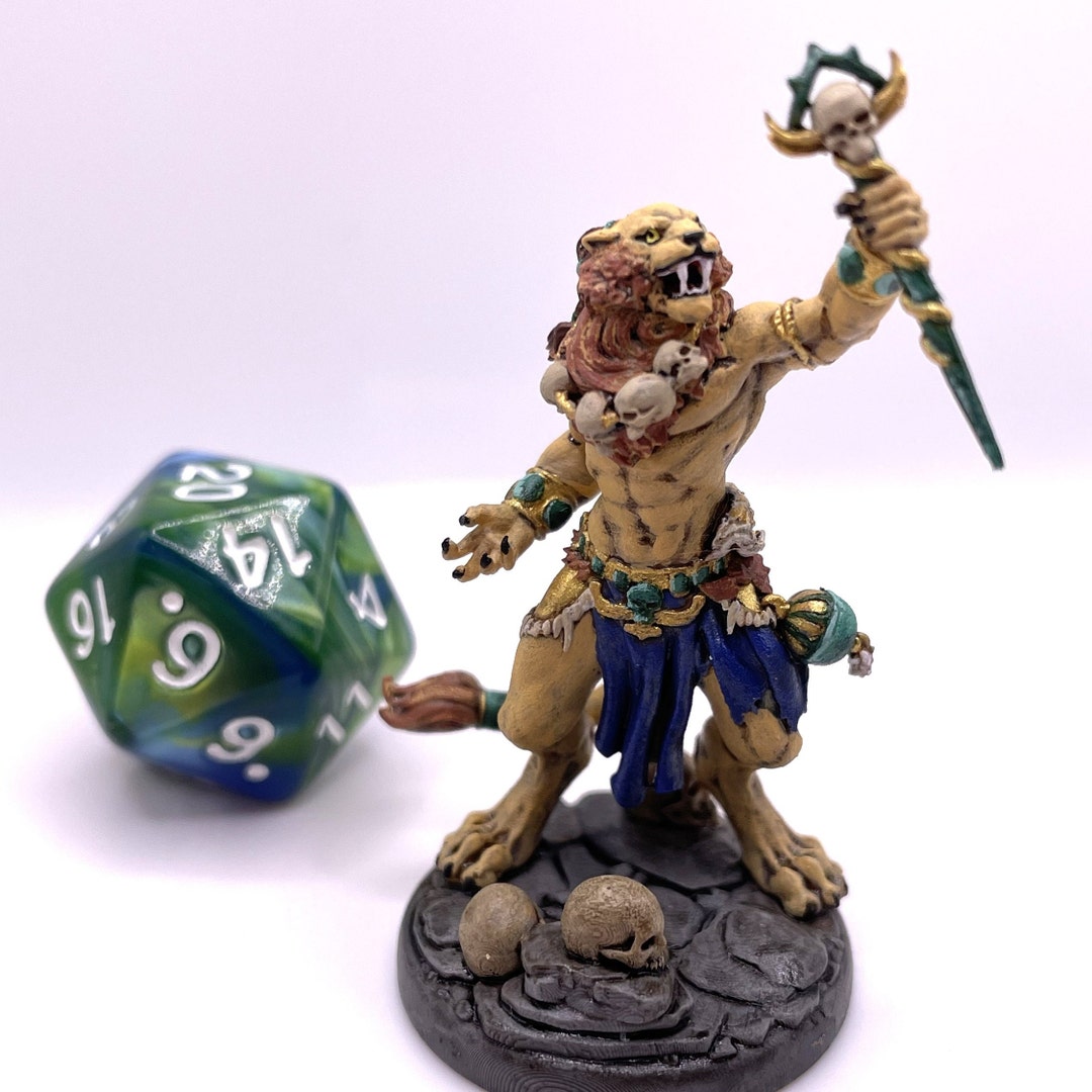 Male Leonin Shaman | RPG Miniatures | Dnd Painted Miniatures - Etsy
