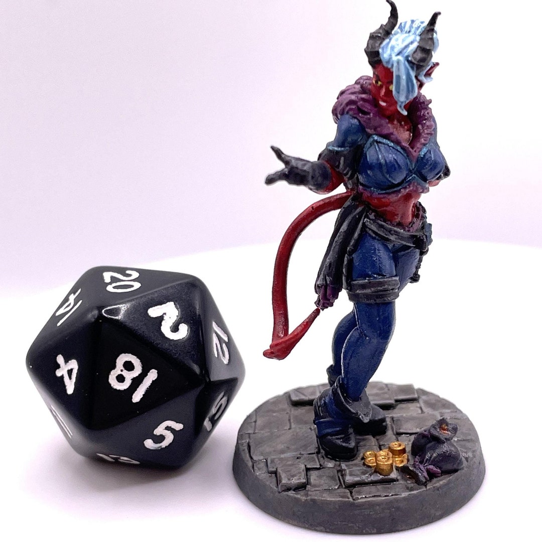 Female Tiefling Rogue With Dagger | RPG Miniatures | Dnd Painted ...