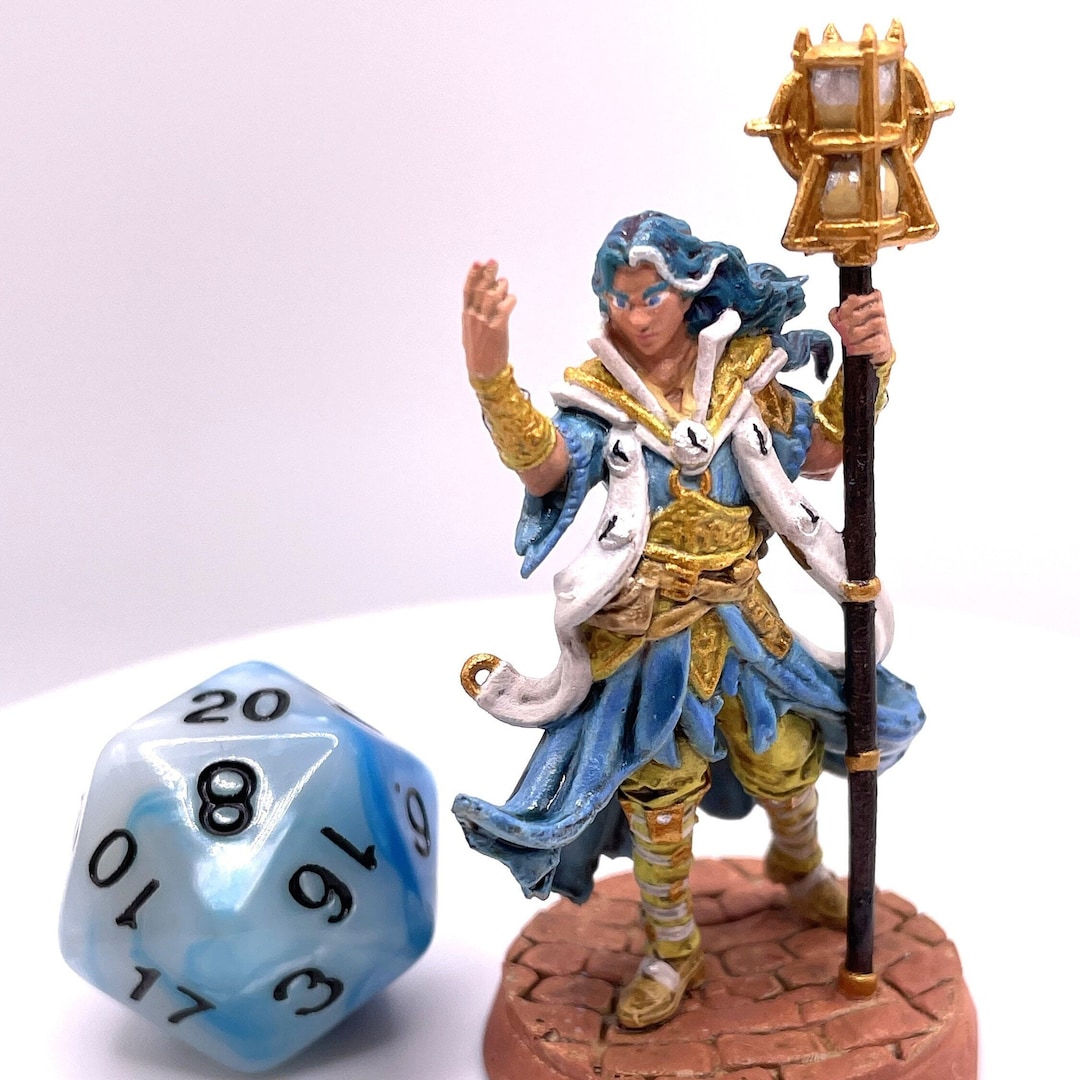 Male Elf Chronomancer Mage With Hourglass Staff | RPG Miniatures | Dnd ...