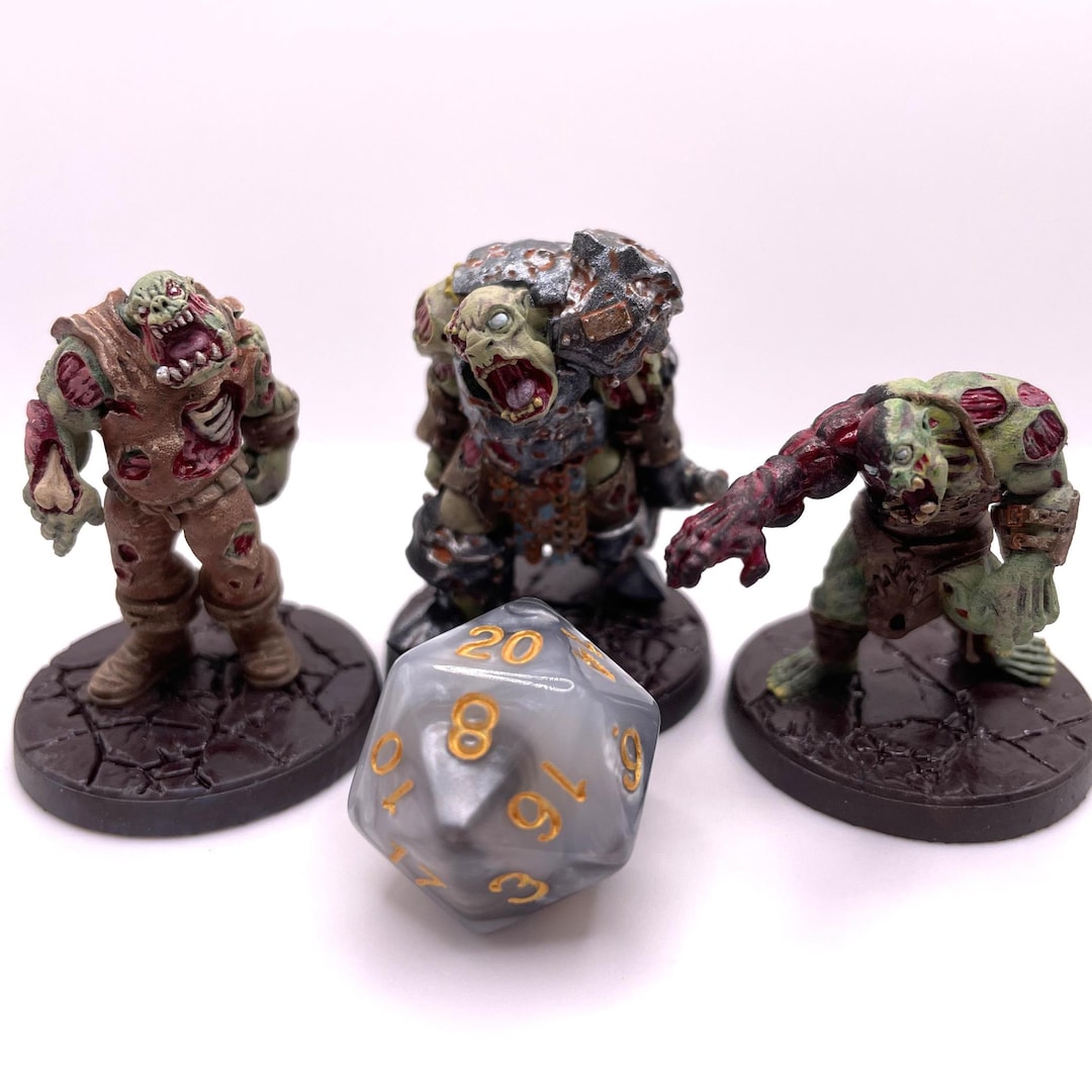 Undead Zombie Orcs 3-piece Set | RPG Miniatures | Dnd Painted ...