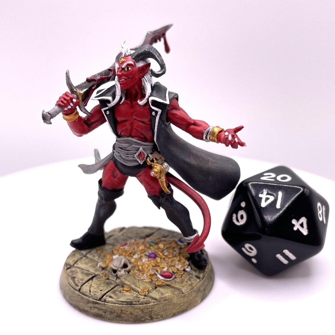 Male Tiefling Trickster RPG Miniatures Dnd Painted Miniatures - Etsy