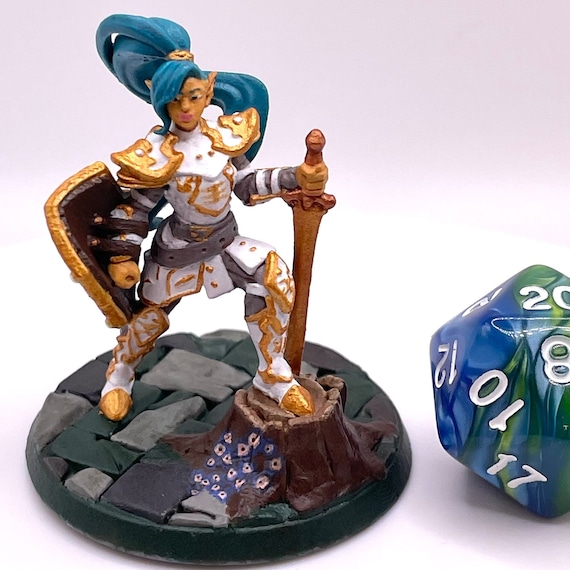 Female Elf Paladin With Sword and Shield RPG Miniatures - Etsy