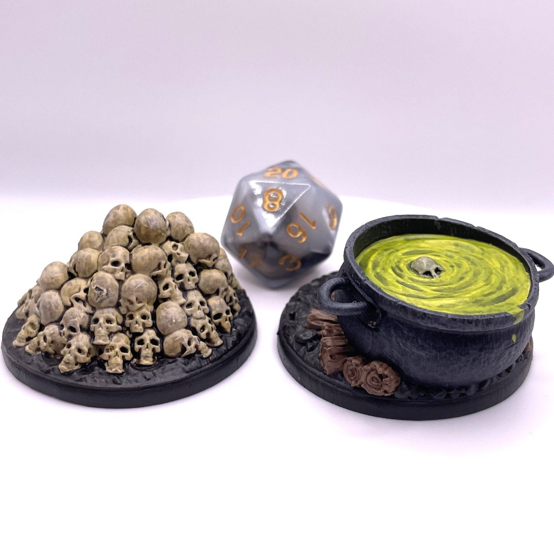 Cauldron and Skulls Pile Dungeon Scatter | RPG Miniatures | Dnd Painted ...