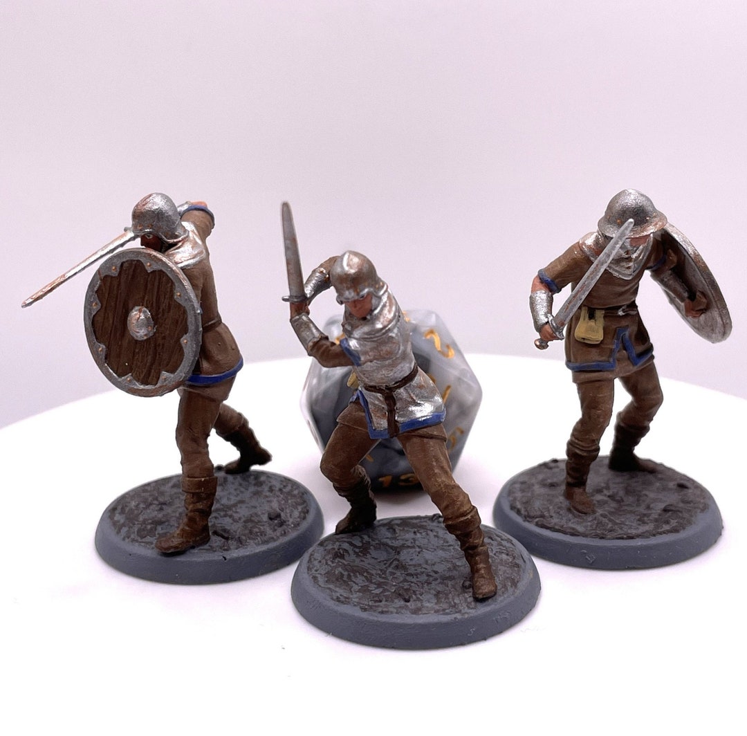 3-piece Militia Town Guard Set RPG Miniatures | Dnd Painted Miniatures ...