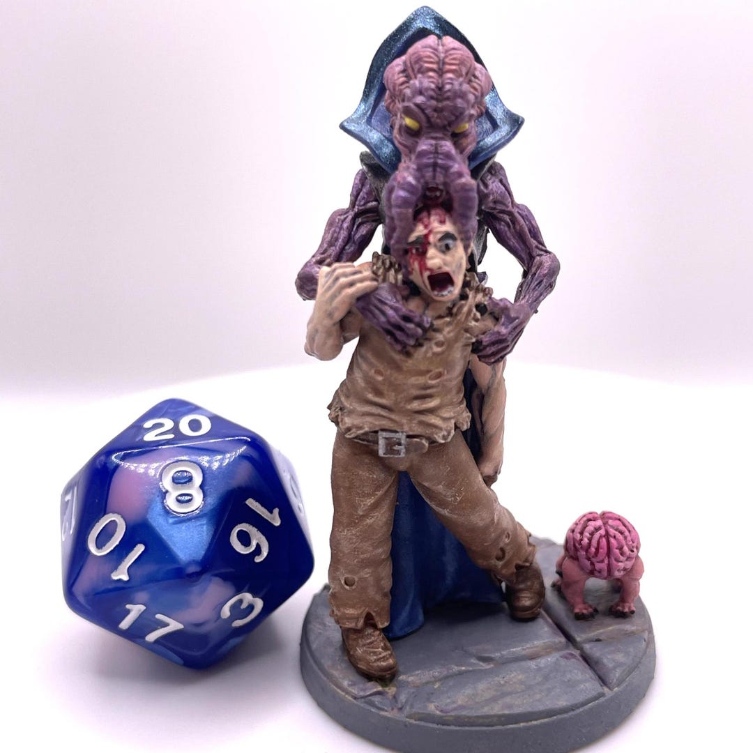 Attacking Illithid Mind Flayer and Intellect Devourer | Dnd Painted ...