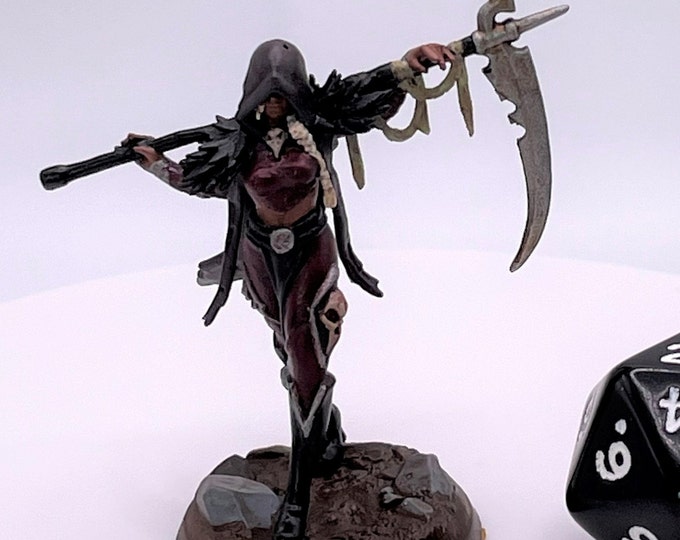 Human Female Necromancer With Scythe | RPG Miniatures | Dnd Painted ...
