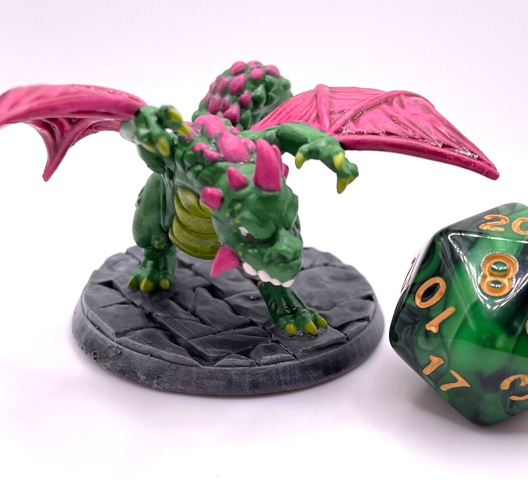 Baby Green Dragon Whelp | RPG Miniatures | Dnd Painted Miniatures - Etsy