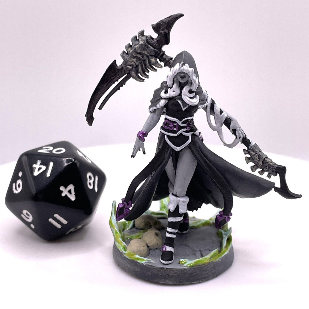 Female Necromancer Reaper With Scythe RPG Miniatures Dnd Painted ...