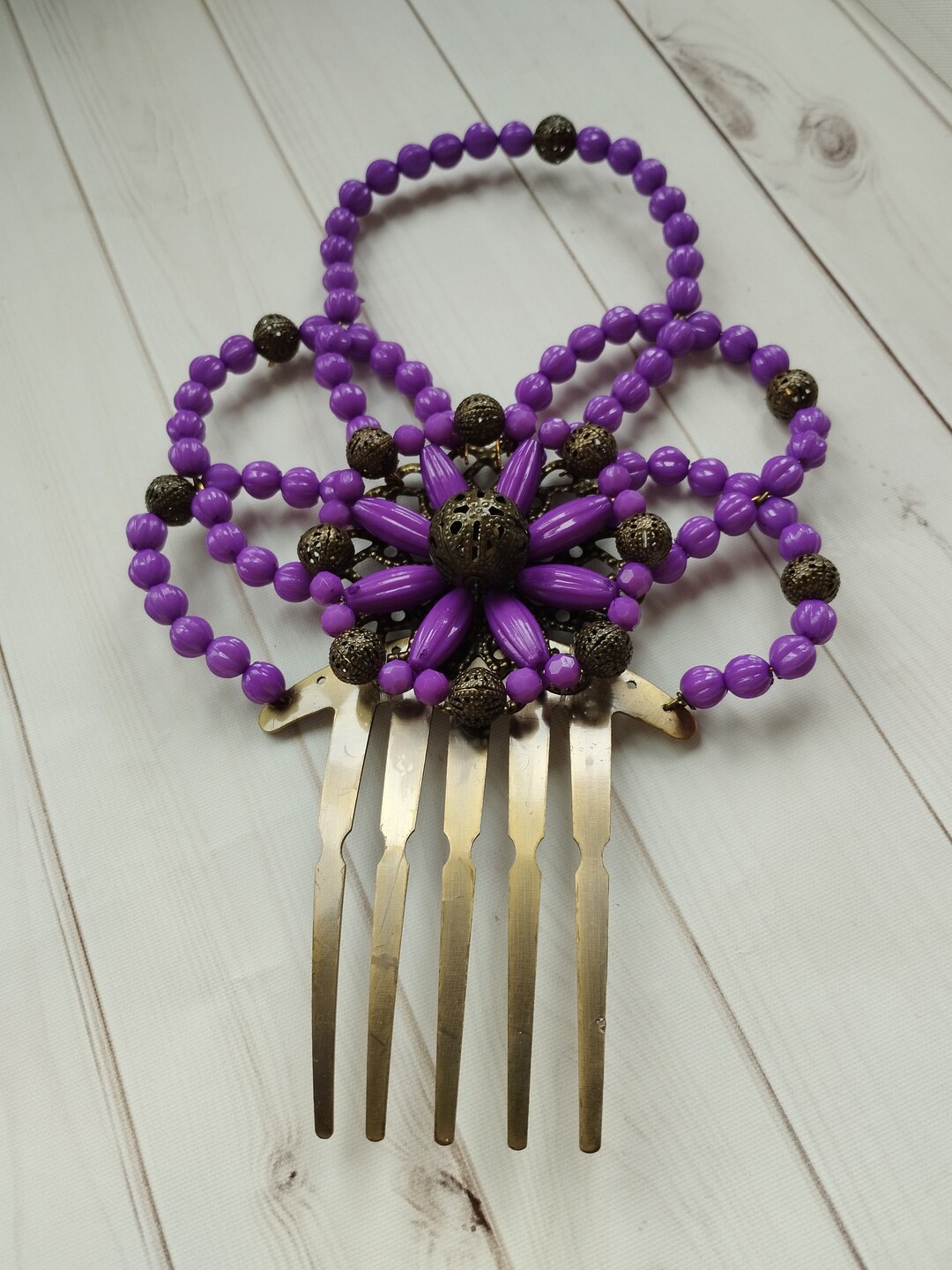Large Handmade Purple Flamenco Comb. Bronze and Violet. Vintage - Etsy