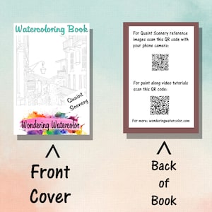 Watercolor Coloring Kit Paint Along Activity Book With Quaint Scenery ...