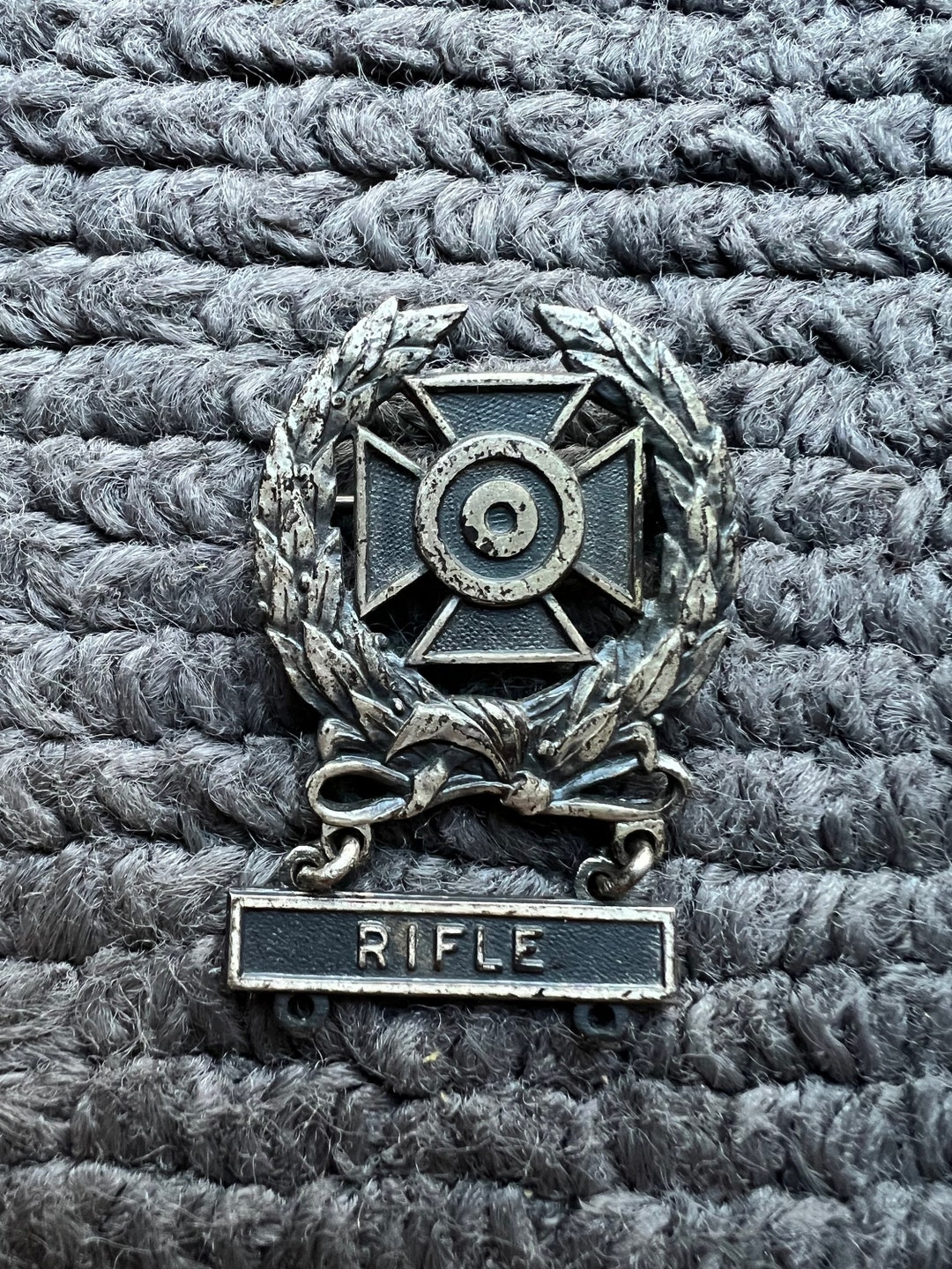 WWII US Army Air Force Rifle Badge- Sterling Large Size Rifle Bar ...