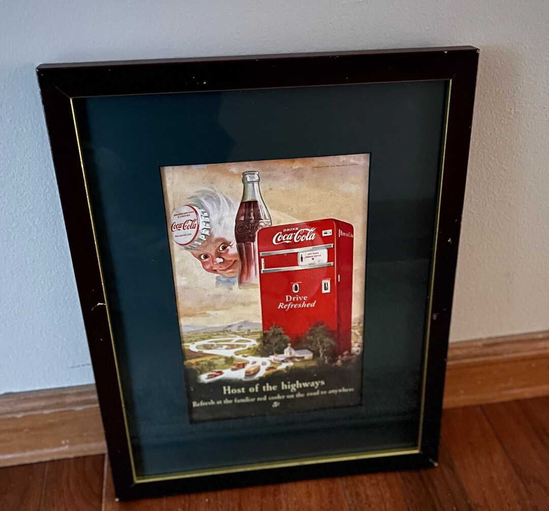 Coca Cola Framed Advertisement Picture- Copyright 1950’s -free Shipping ...