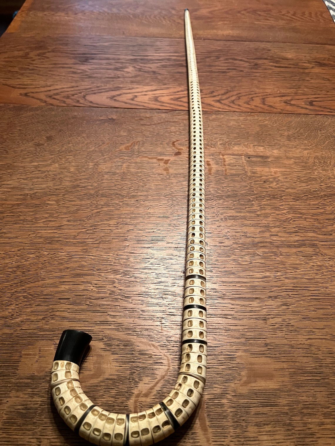 19th Century Shark Vertebrae Horn and Baleen Nautical Walking Cane ...