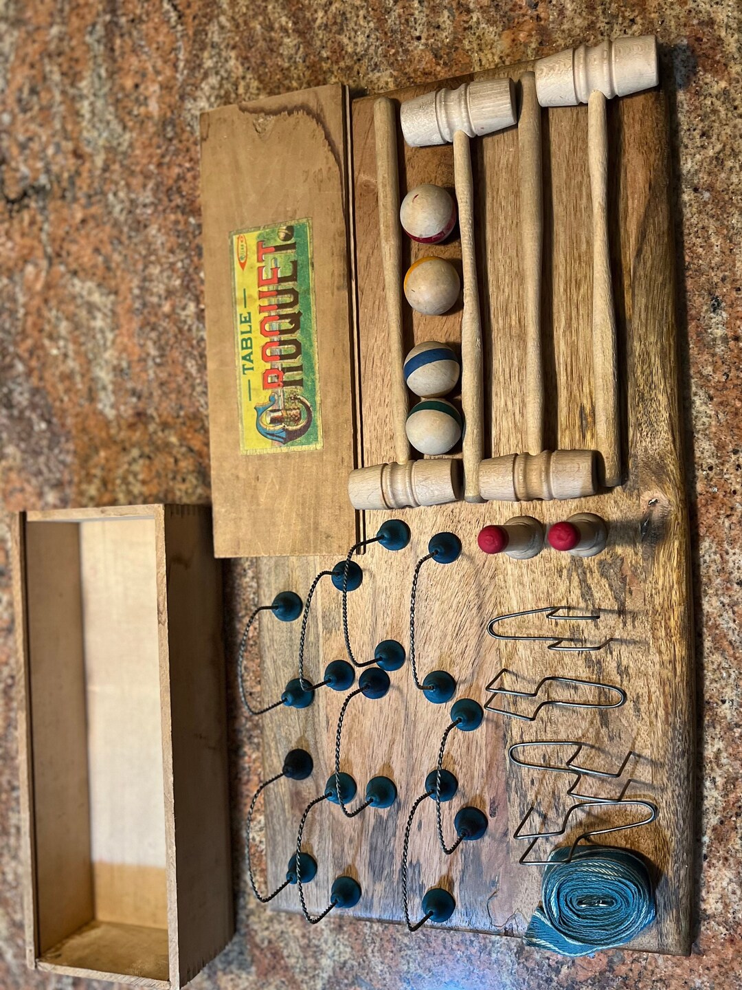 Vintage Table Croquet Set. R Bliss Table Top Croquet Set. in Original ...