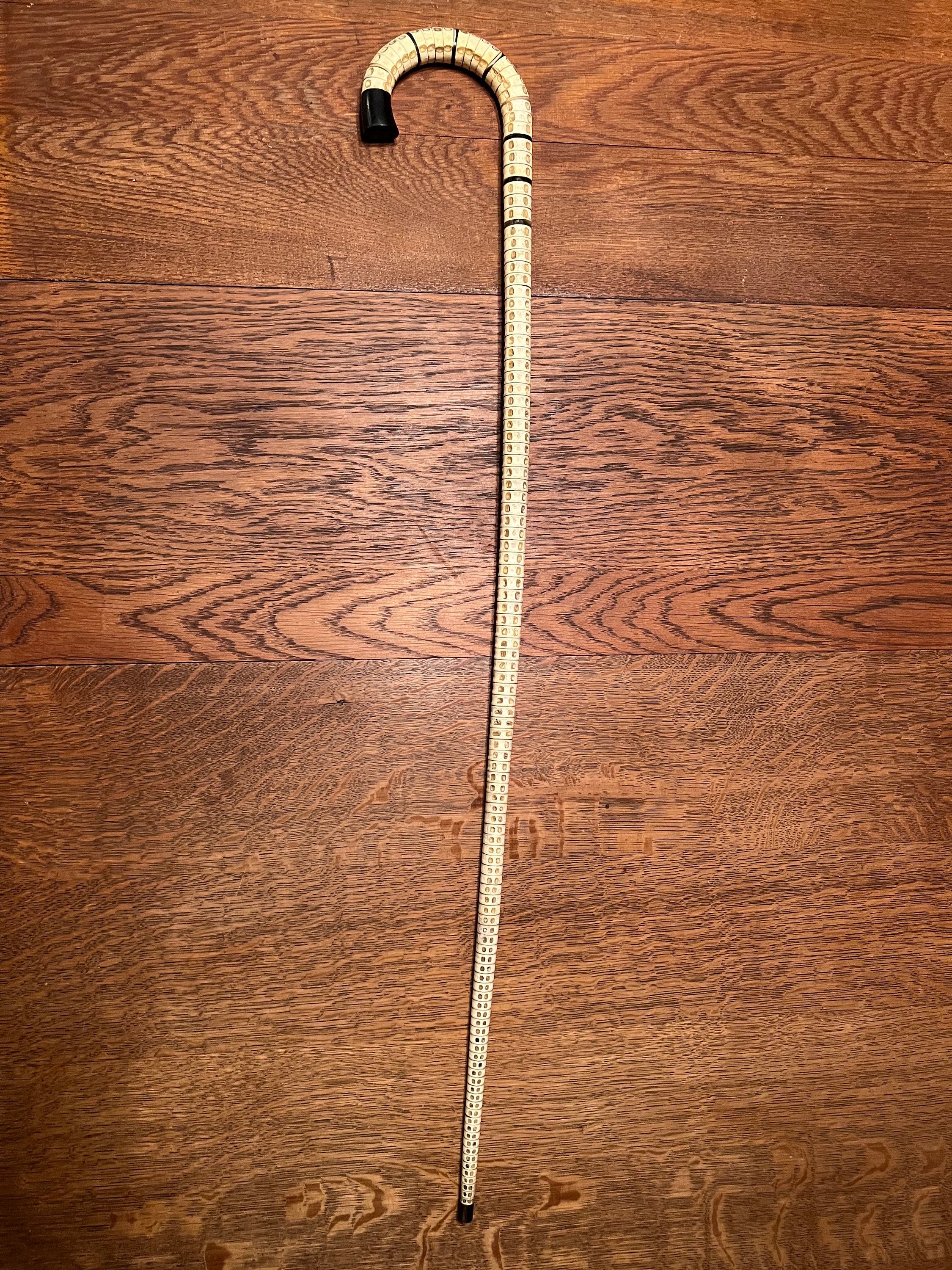 19th Century Shark Vertebrae Horn and Baleen Nautical Walking Cane ...