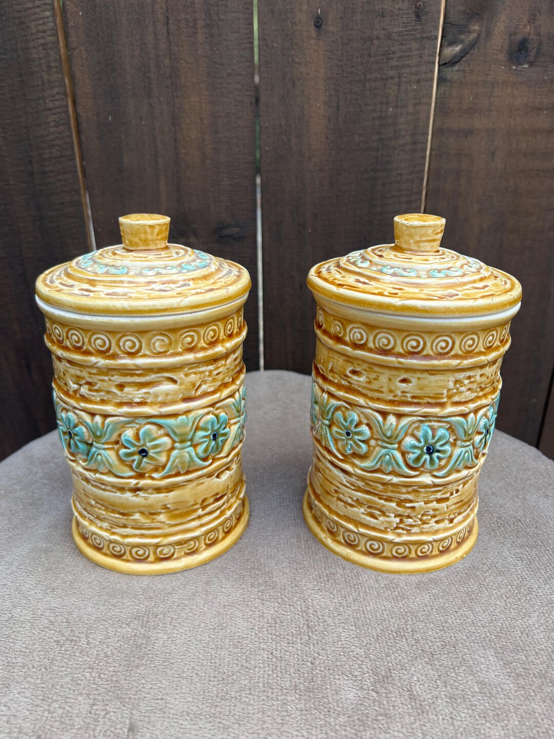 Set of 2 Vintage Japan 25/66 Porcelain Canisters/cookie Jars/ Candy ...