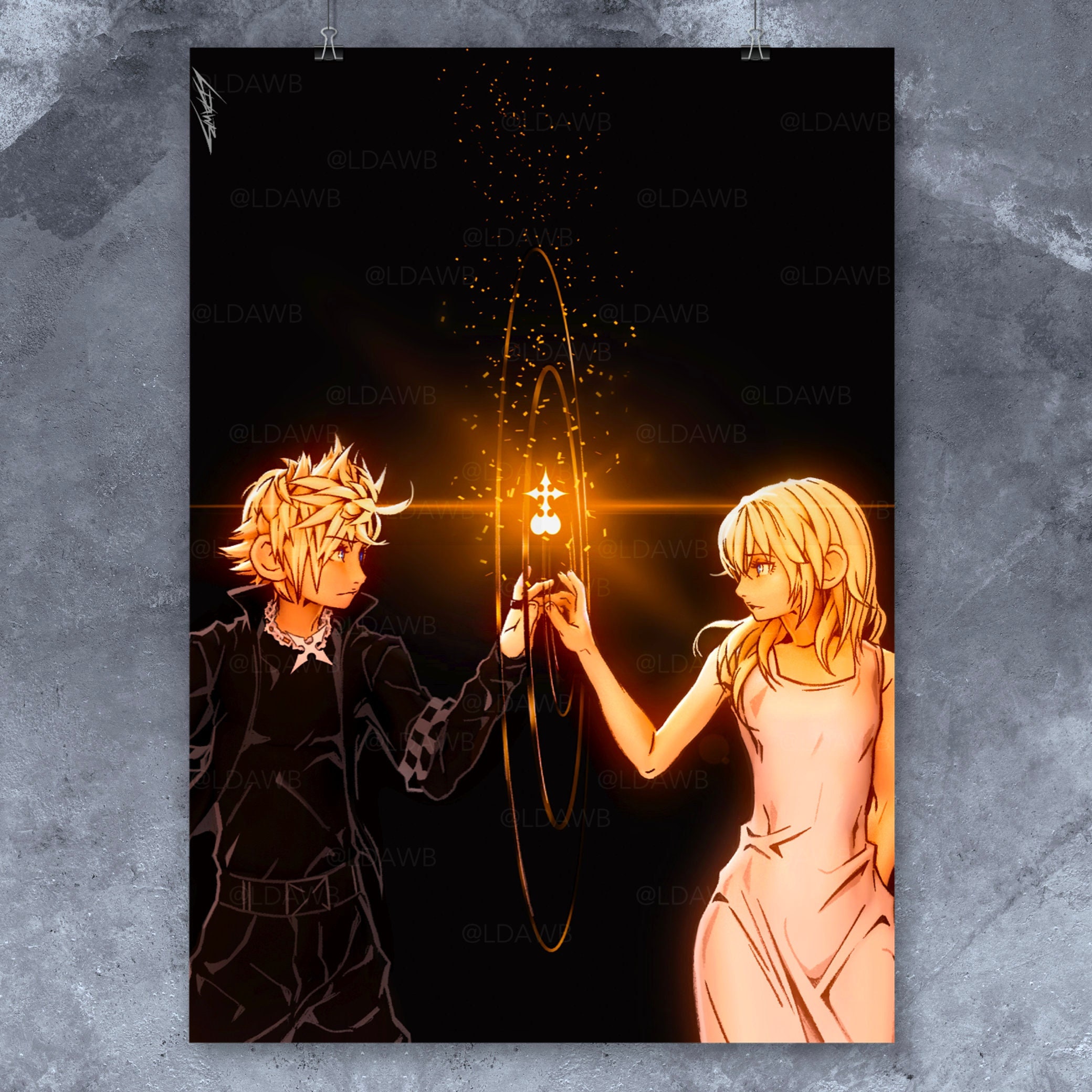 Kingdom Hearts Roxas And Namine Drawing
