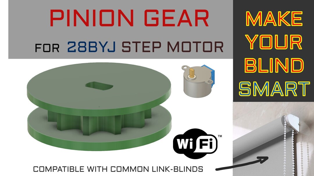 Pinion Gear for Stepper Motor 28BYJ, DIY Wifi Blinds, Fit Common Blinds ...