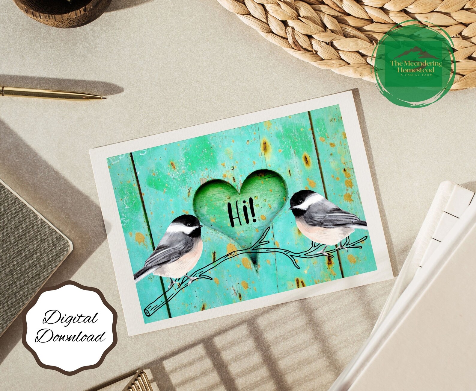 Printable Hi Card Instant Download 7x5 Inch Card Hi Hi Card - Etsy
