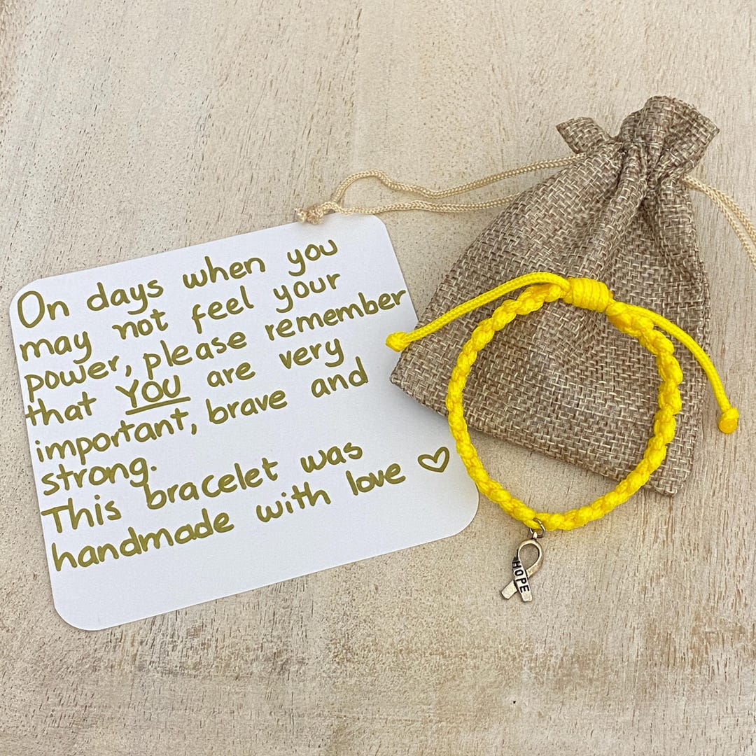 Sarcoma Bone Cancer Bracelet, Awareness Yellow Braided Bracelets, Hope ...