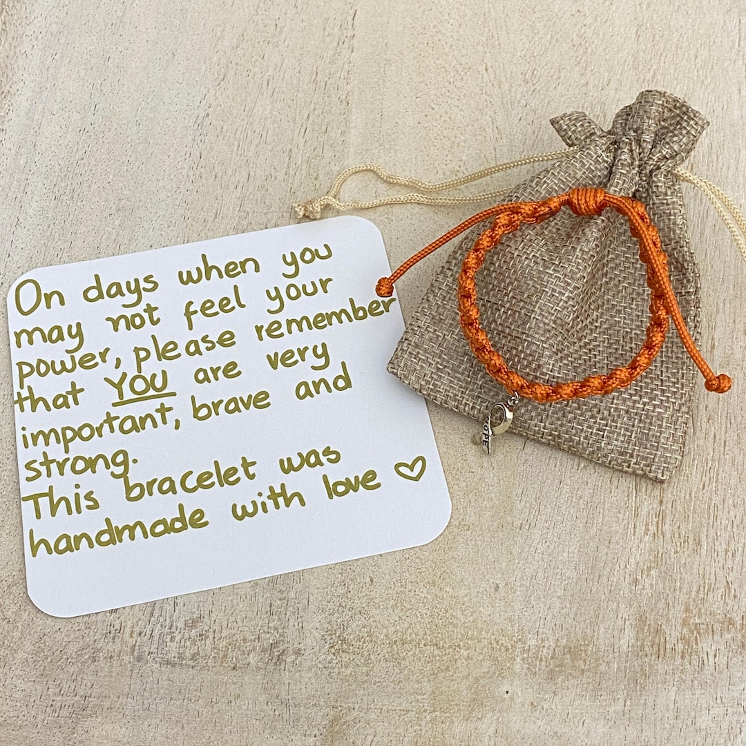 Leukemia Cancer Bracelet, Awareness Orange Braided Bracelets, Hope ...