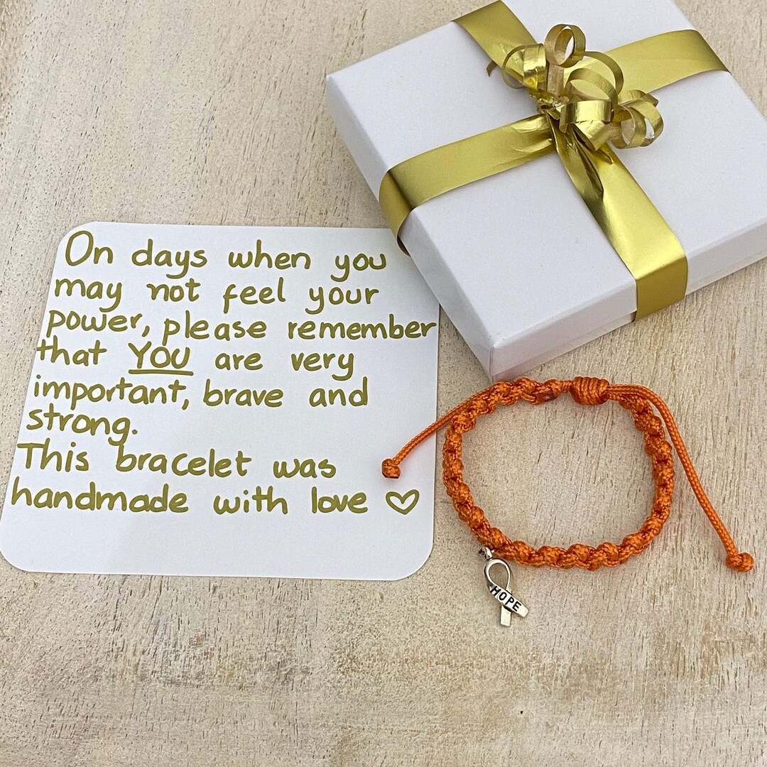 Leukemia Cancer Bracelet, Awareness Orange Braided Bracelets, Hope ...