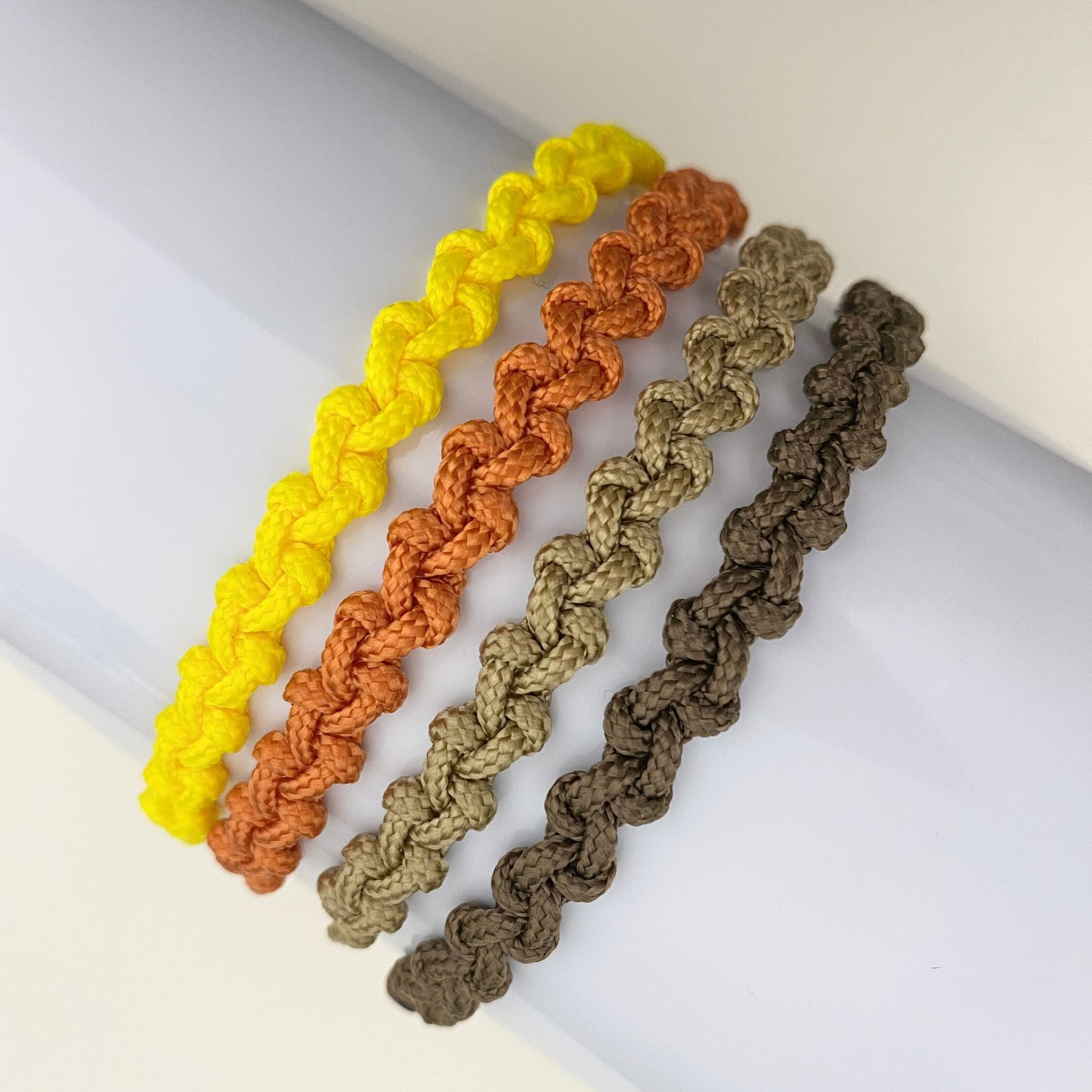 Yellow Bracelet Braided Adjustable Waterproof for Kids Men Women ...