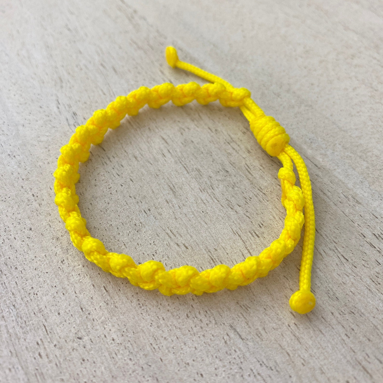 Yellow Bracelet Braided Adjustable Waterproof for Kids Men Women ...