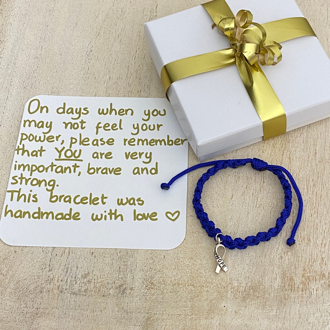 Colon Colorectal Cancer Bracelet, Awareness Blue Braided Bracelets ...