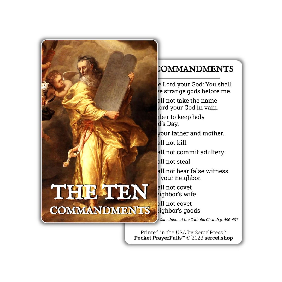 The Ten Commandments: Pocket Prayerfulls™ | Durable Wallet Holy Card ...