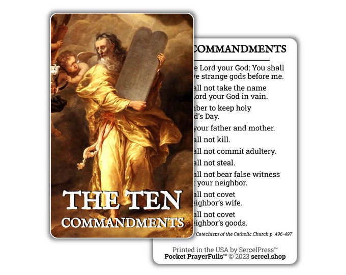 THE TEN COMMANDMENTS Print 8x10 Catholic Picture Print From Italy - Etsy