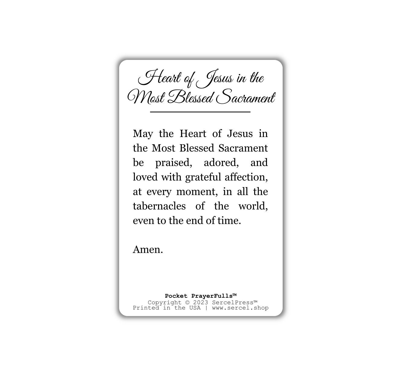 Heart of Jesus in the Most Blessed Sacrament: Pocket Prayerfulls ...