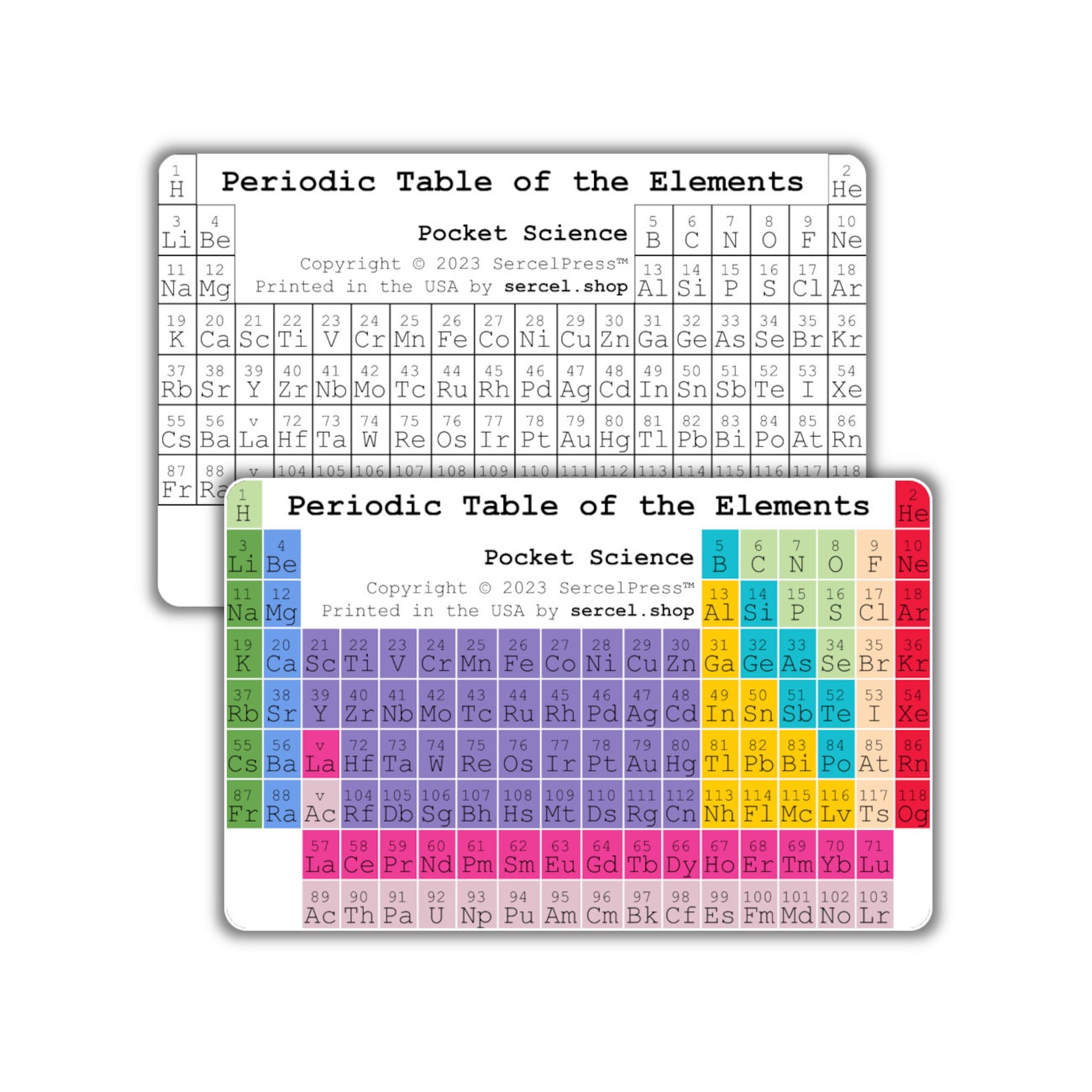 Periodic Table of the Elements Durable Wallet Pocket Science Reference ...