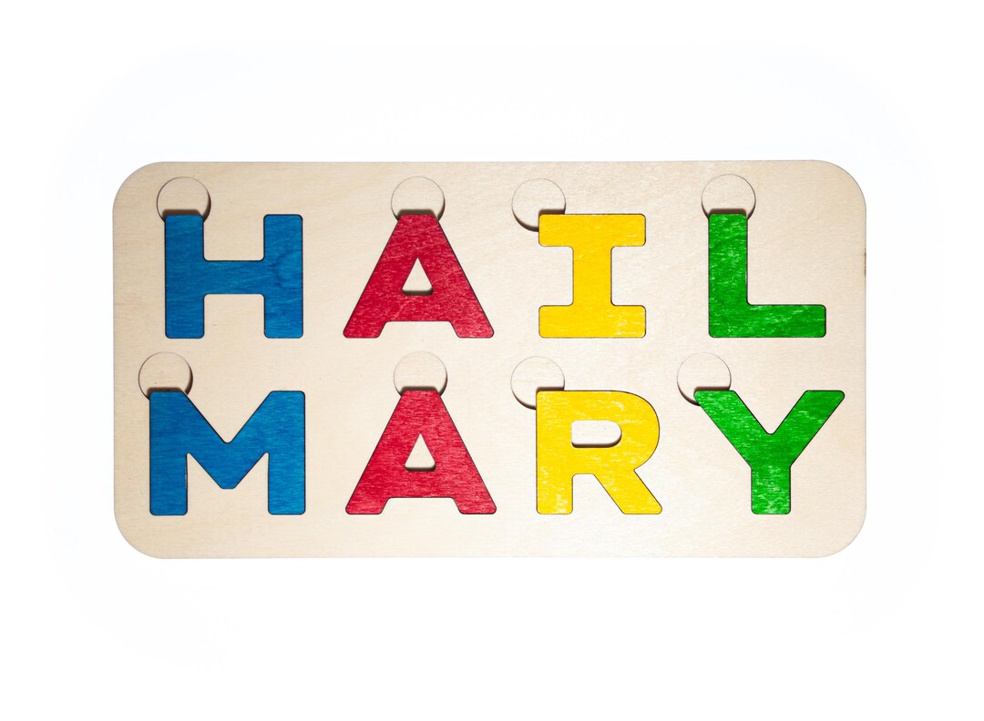 Large Hail Mary Letter Puzzle, Made in the USA From Birch Wood, 11" X 5 ...