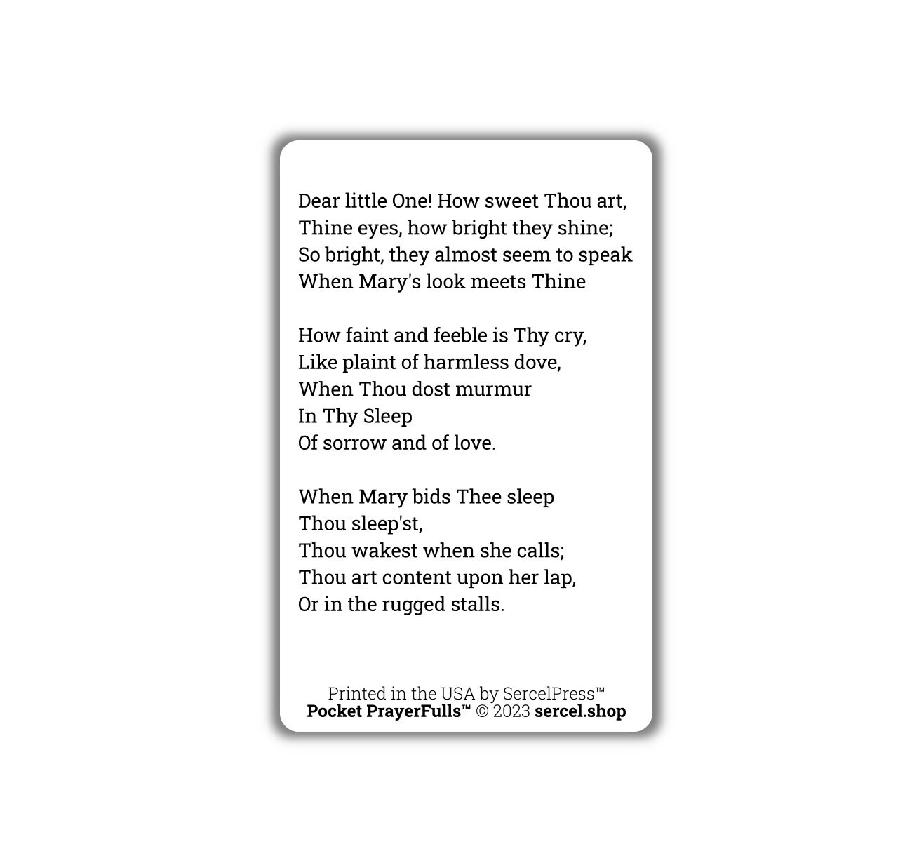 Dear Little One! How Sweet Thou Art: Pocket Prayerfulls™ | Durable ...