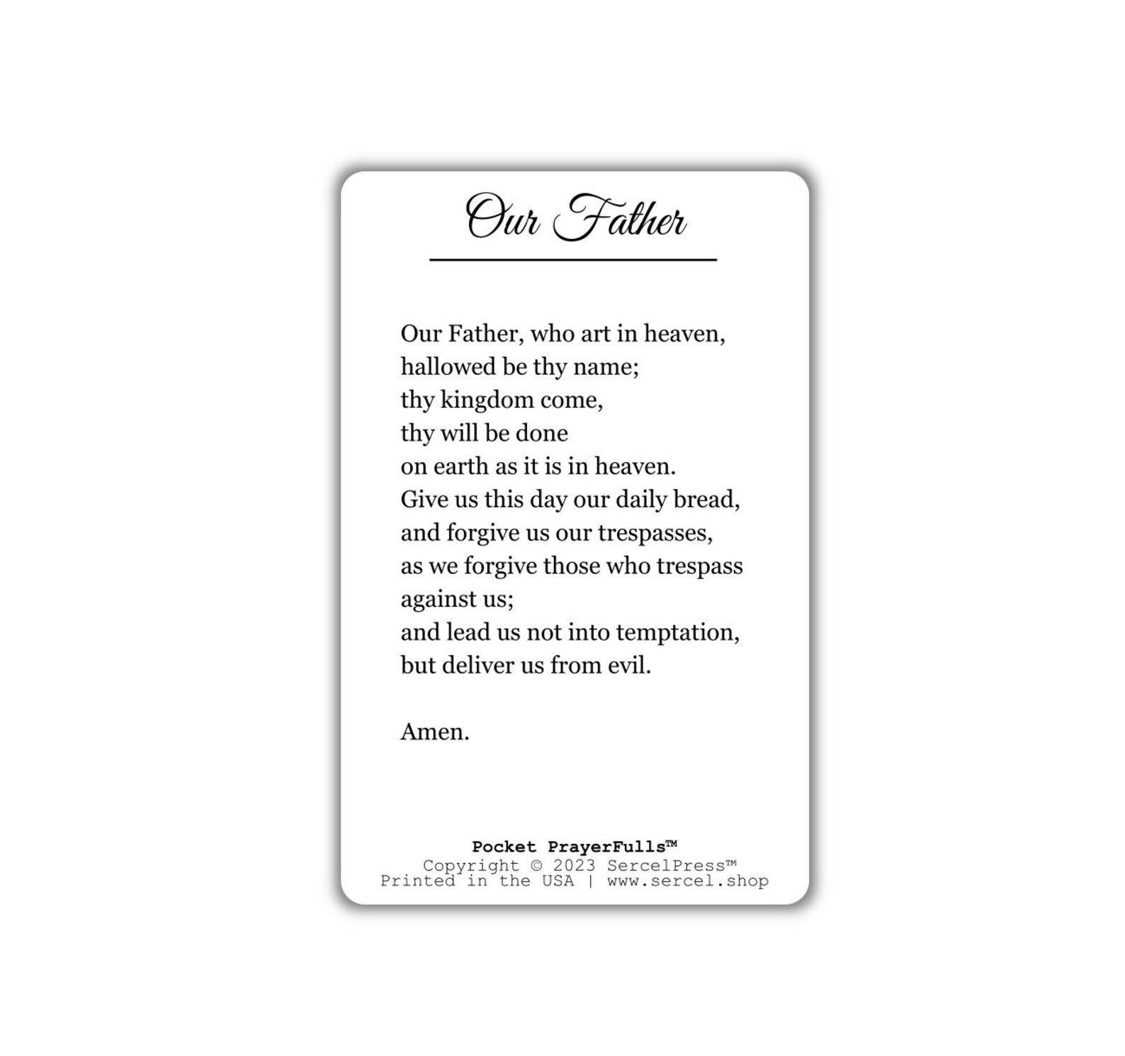 Our Father: Pocket Prayerfulls™ Durable Wallet Prayer Cards - Etsy