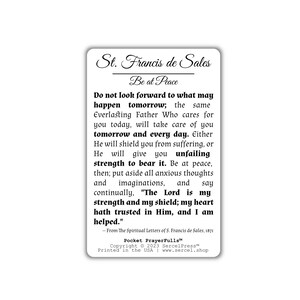 St. Francis De Sales, Be at Peace, Spiritual Letters | Pocket ...