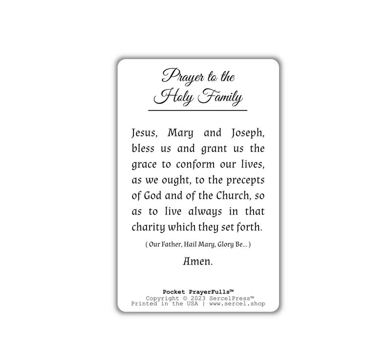 Prayer to the Holy Family: Pocket Prayerfulls™ Durable Wallet Prayer ...