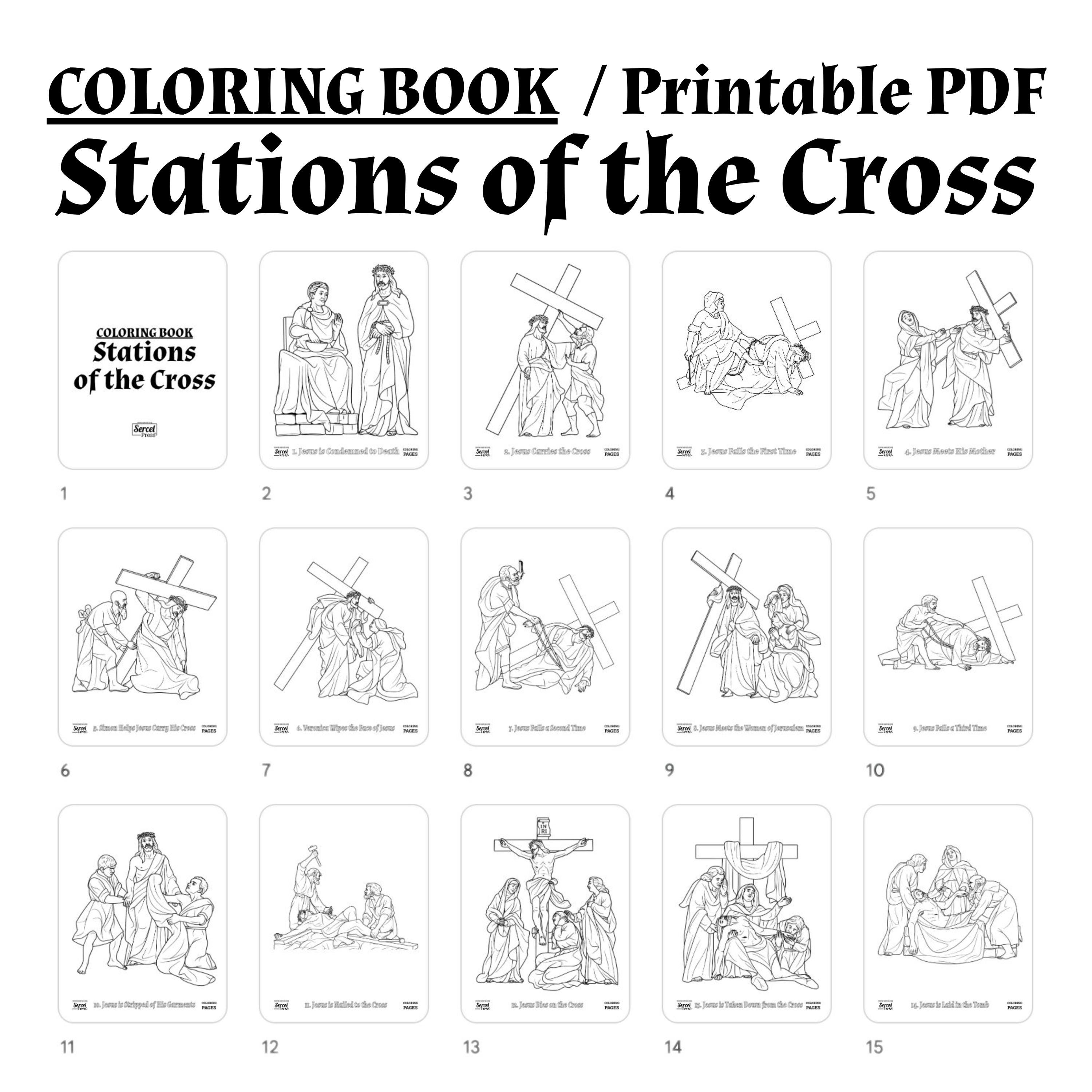 Stations of the Cross - Printable Catholic Coloring Book (14 Pages ...