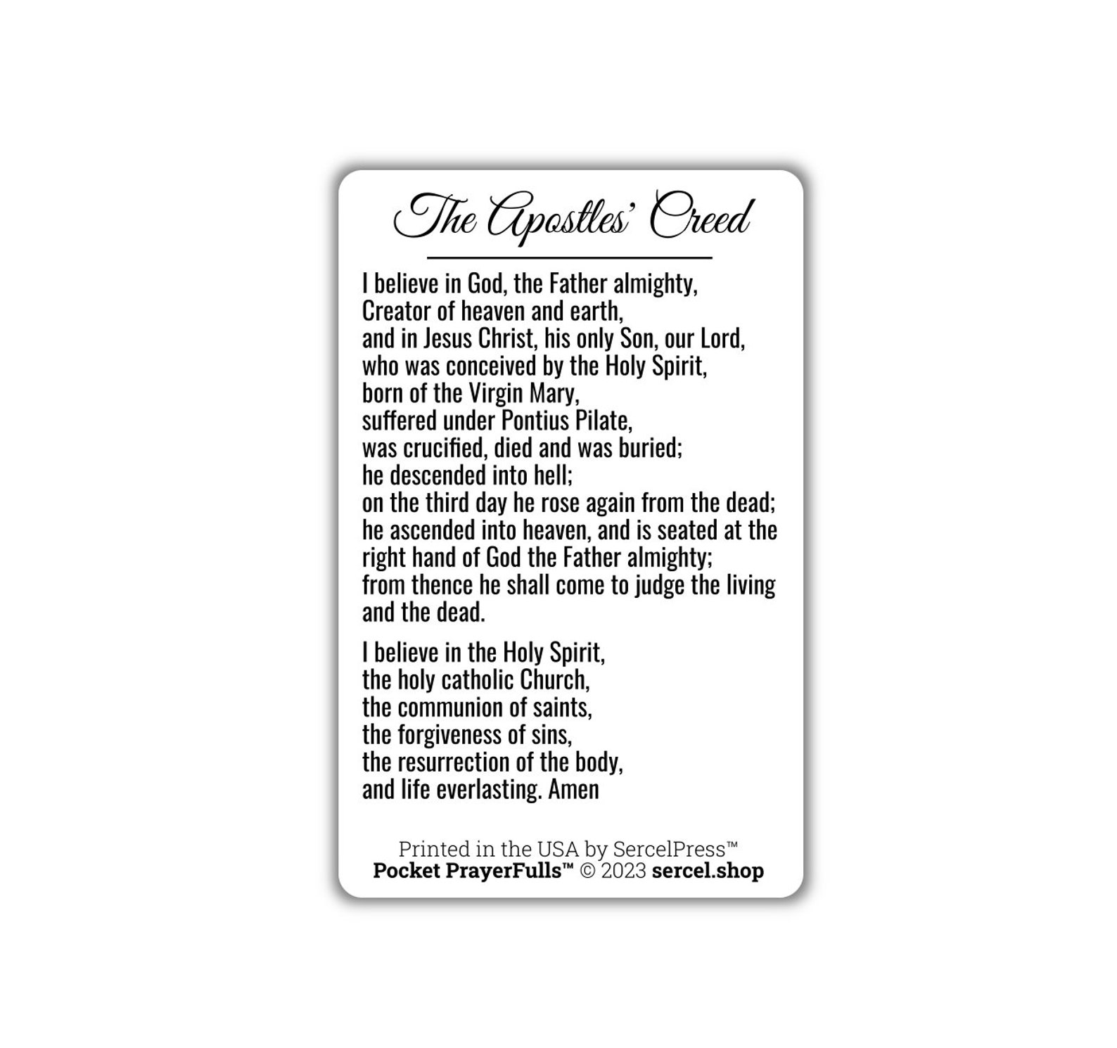 The Apostles' Creed: Pocket Prayerfulls™ | Durable Wallet Prayer Cards ...