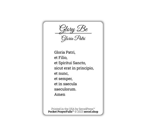 Glory Be Prayer Catholic In Spanish