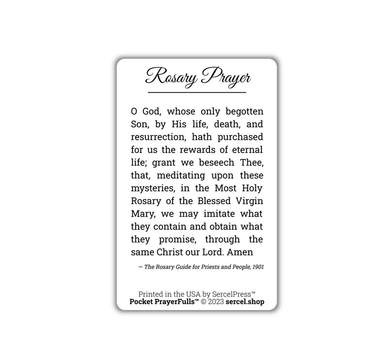 Rosary Prayer: Pocket Prayerfulls™ Durable Wallet Prayer Cards Catholic ...
