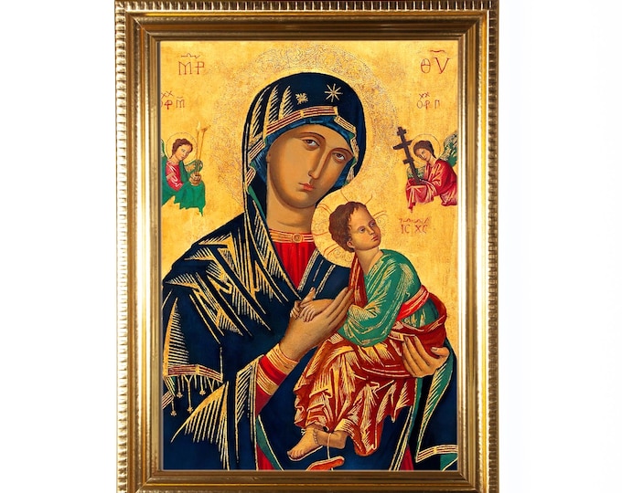 Vintage Antique Puccinelli Our Lady of Perpetual Help Mary and Jesus ...