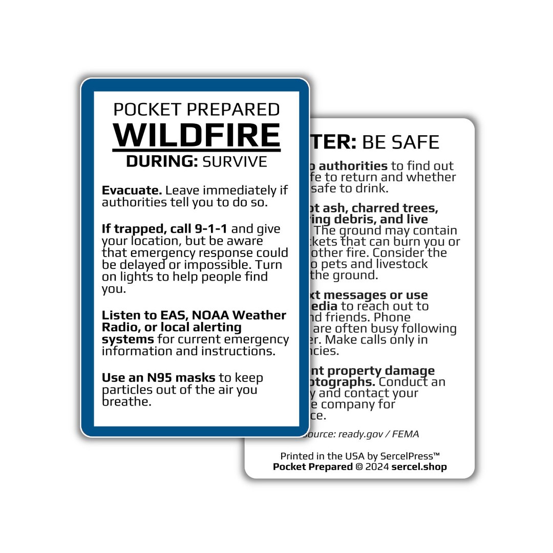 How to Survive a Wildfire | Pocket Prepared | Durable Wallet Emergency ...
