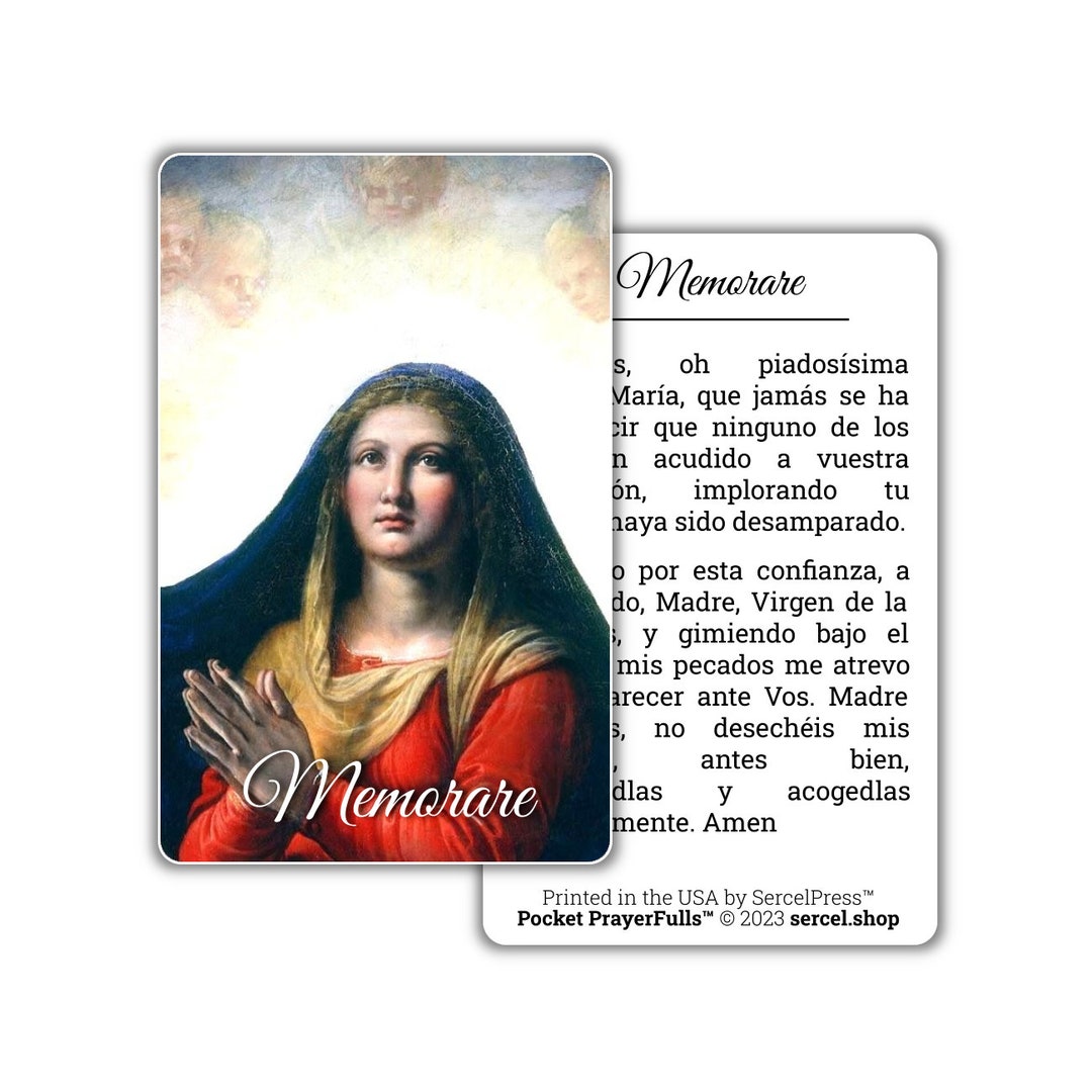 Memorare in Spanish: Pocket Prayerfulls™ | Durable Wallet Prayer Cards ...