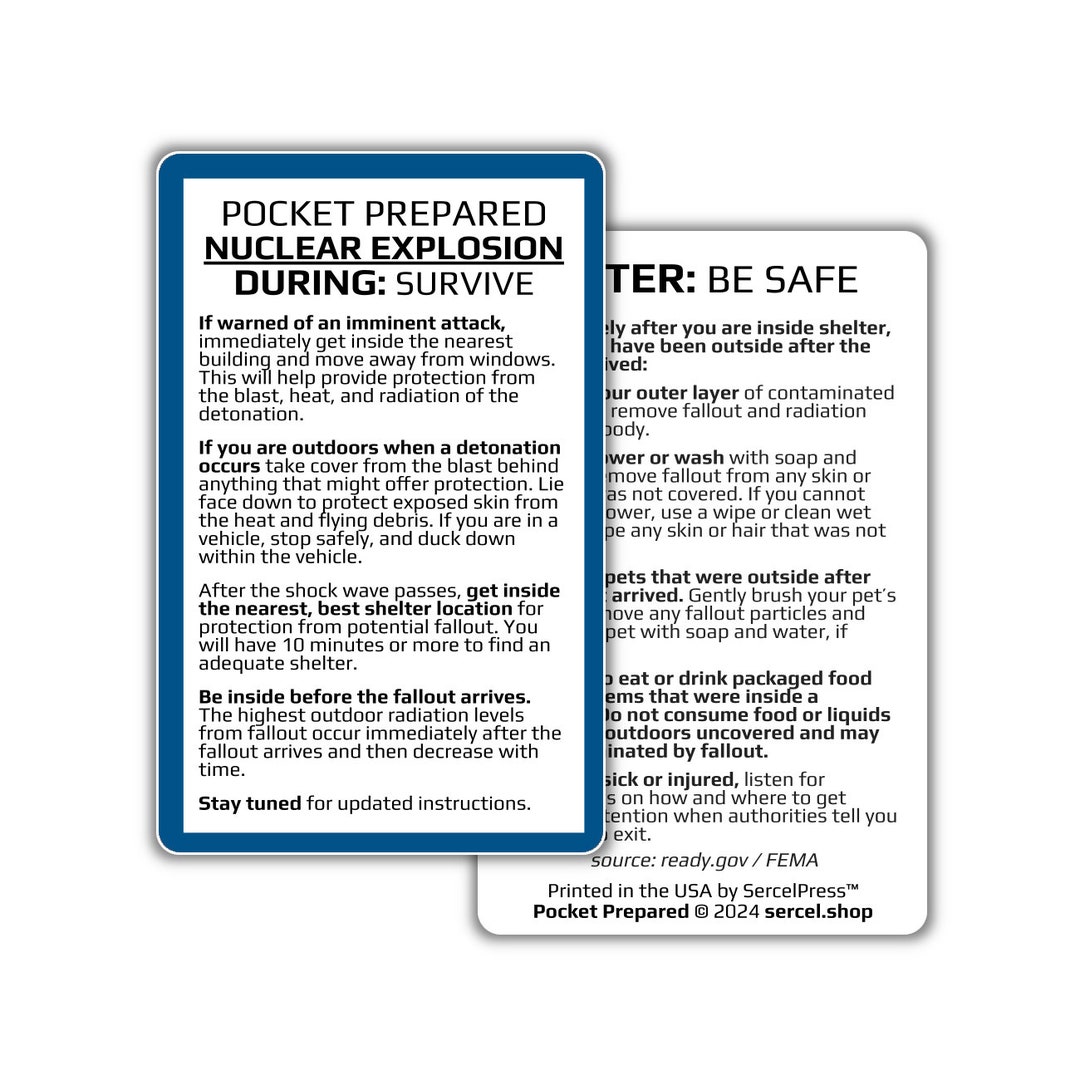 How to Survive a Nuclear Explosion | Pocket Prepared | Durable Wallet ...