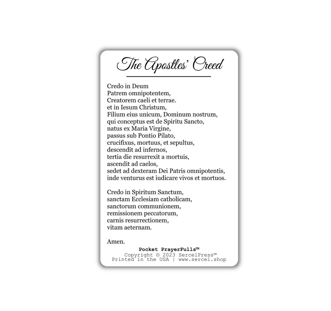 The Apostles' Creed in Latin / Credo in Deum: Pocket - Etsy