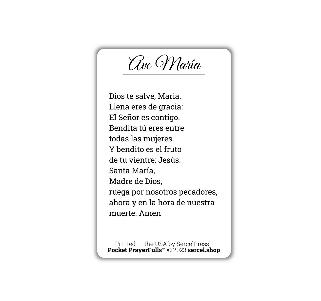 Hail Mary in Spanish / Ave Maria: Pocket Prayerfulls™ | Durable Wallet ...